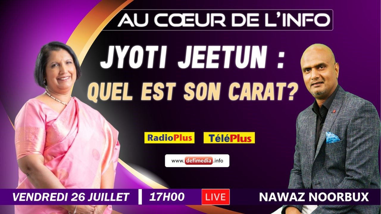 Jyoti Jeetun, l'invitée de l'émission « Au Cœur de l’Info » ce vendredi ...
